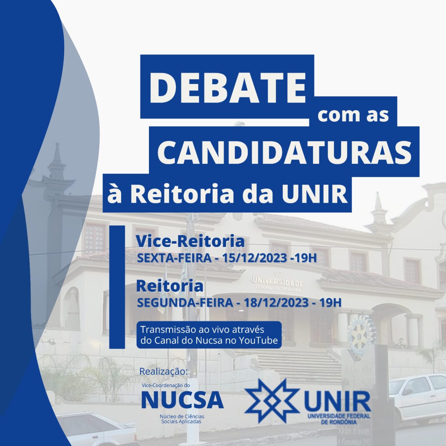 Último debate dos candidatos à reitoria da Unir ocorre nesta segunda-feira - News Rondônia