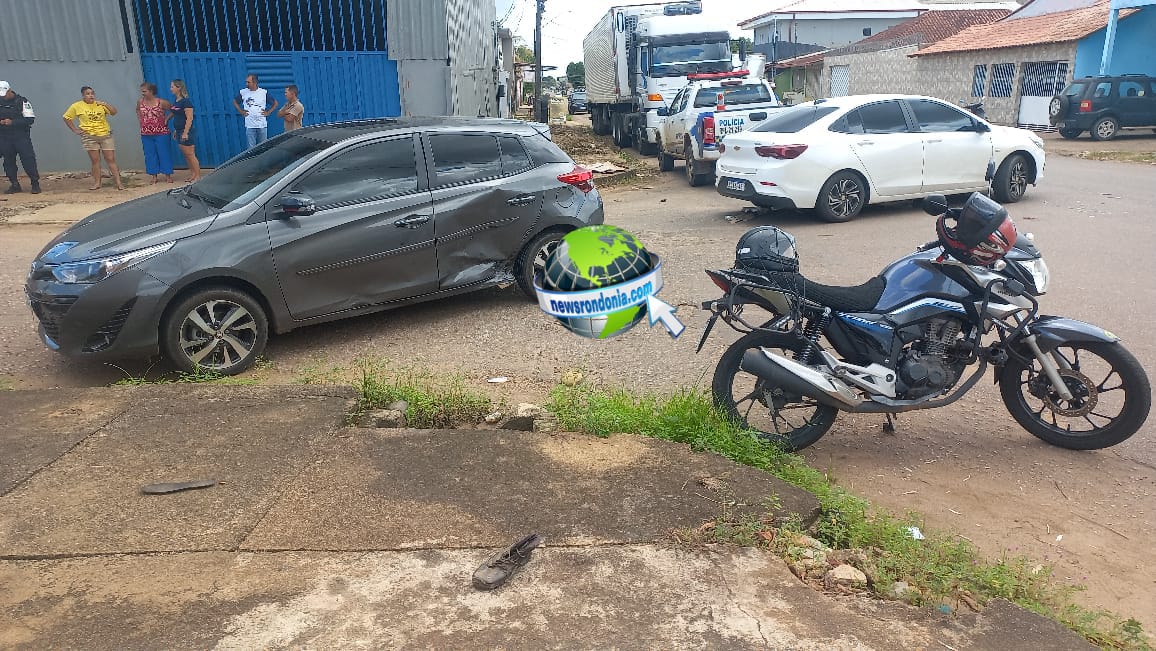 Colisão entre carro e moto deixa jovem inconsciente na zona sul - News Rondônia